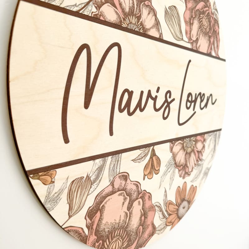 Wildflower Round Name Sign | CraftCuts.com