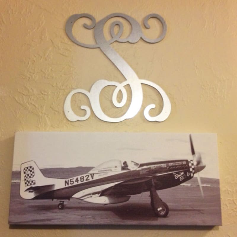 Single Metal Vine Monogram - Steel Monogram | Craftcuts.com