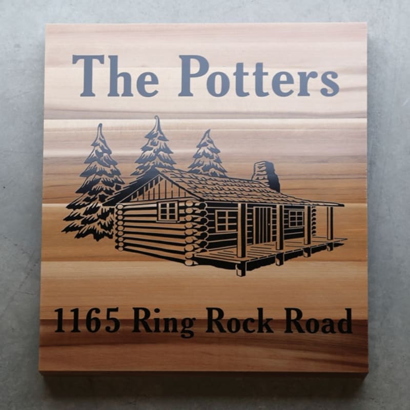 Cedar Sign - Custom Solid Wood Sign | Woodland Manufacturing