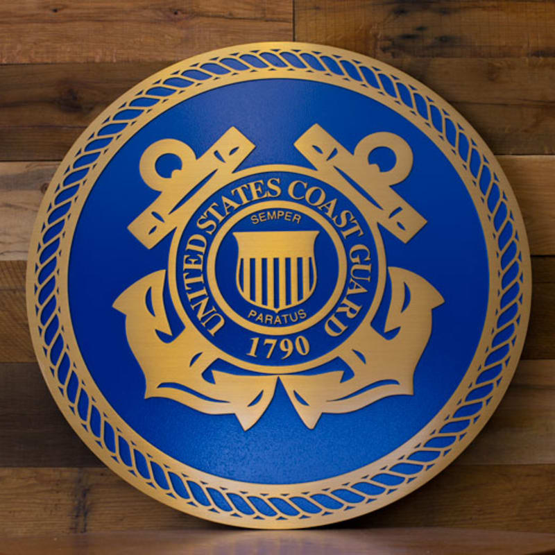 Coast Guard Plaque - Metal Coast Guard Seal Sign | Woodland Mfg