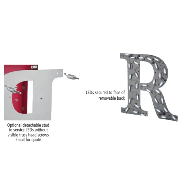 Face Lit Metal Letters - LED Lighted Signs Variety of Colors | Woodland ...