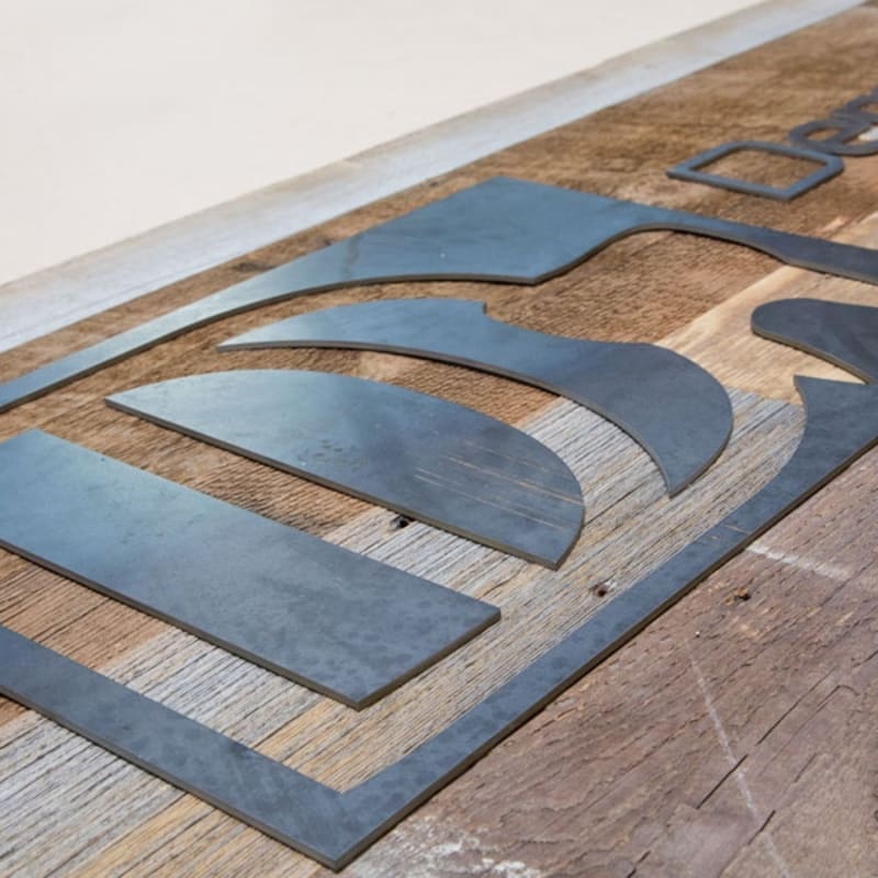 Rustic Metal Wood Sign - Reclaimed Wood - Custom | Woodland Manufacturing