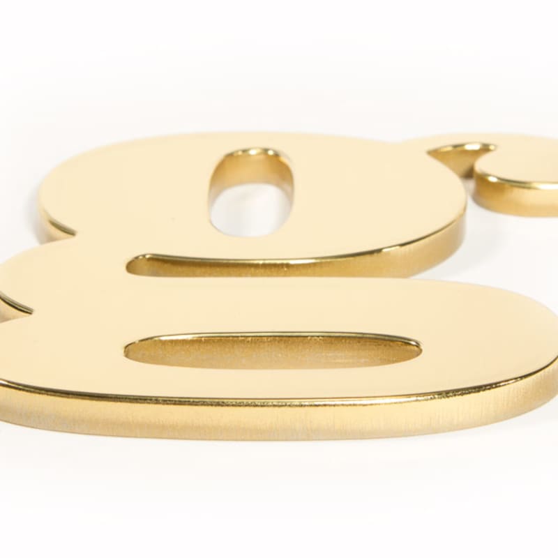 Polished Brass Letters - Solid Gold in Any Font | Woodland Manufacturing