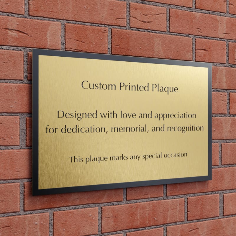 Printed Gold Plaque | Woodland Mfg