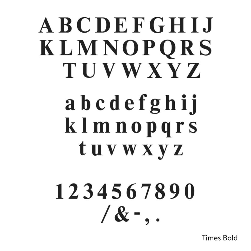 Times Bold Plastic Letters – Injection Molded | Woodland Manufacturing