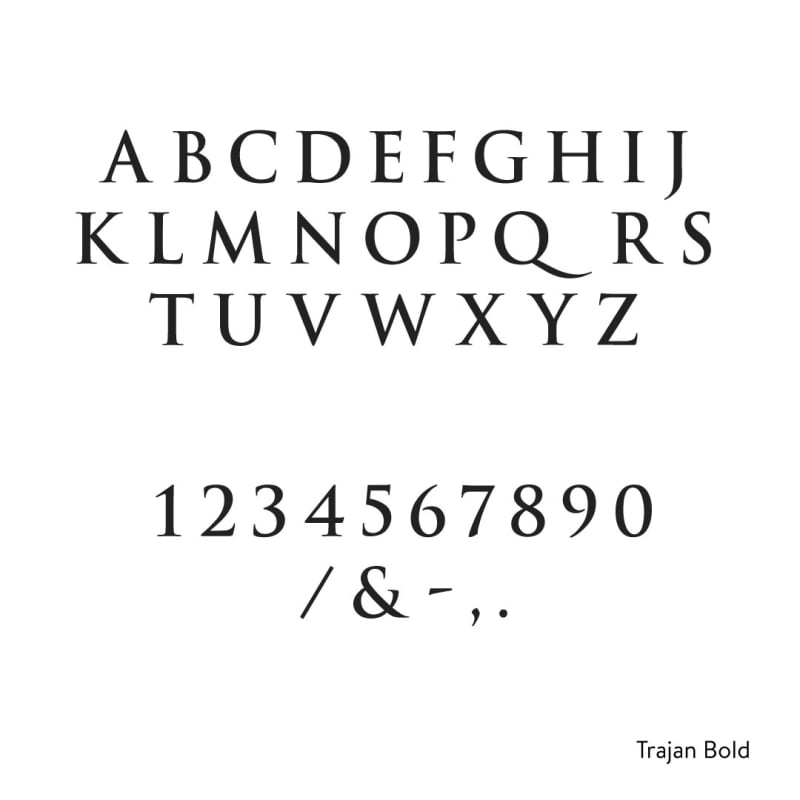 Trajan Bold Prismatic Cast Metal Letters - Any Color, Any Size ...