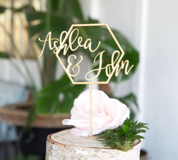 Custom Monogram Wedding Cake Toppers | CraftCuts.com