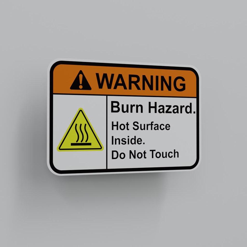 Warning Burn Hazard Sign - 18 x 12