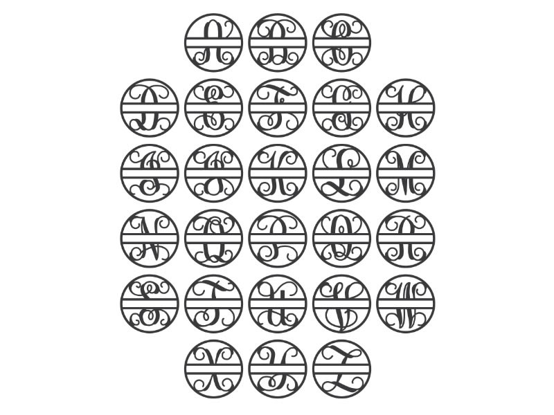 Split Name Monogram | Craftcuts.com