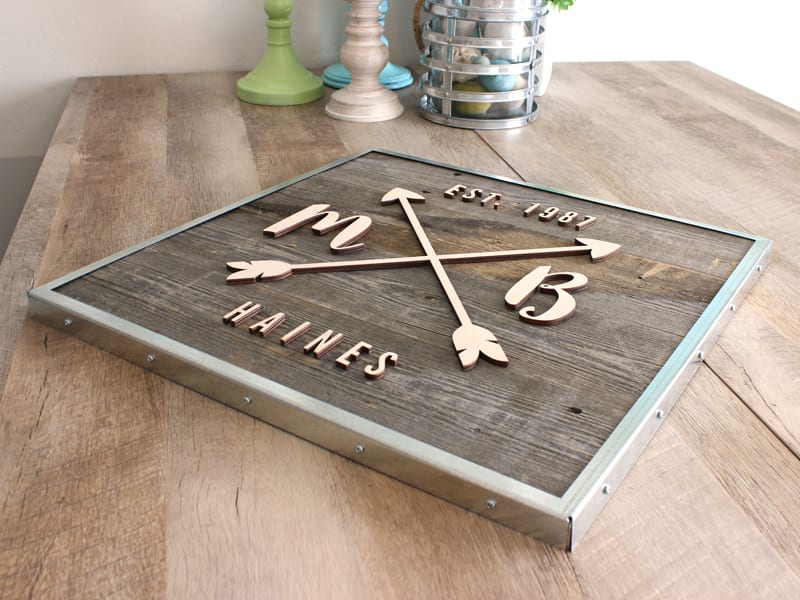 Custom Reclaimed Wood Arrow Sign | CraftCuts.com