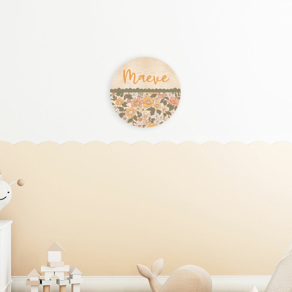 Floral Round Name Sign | CraftCuts.com