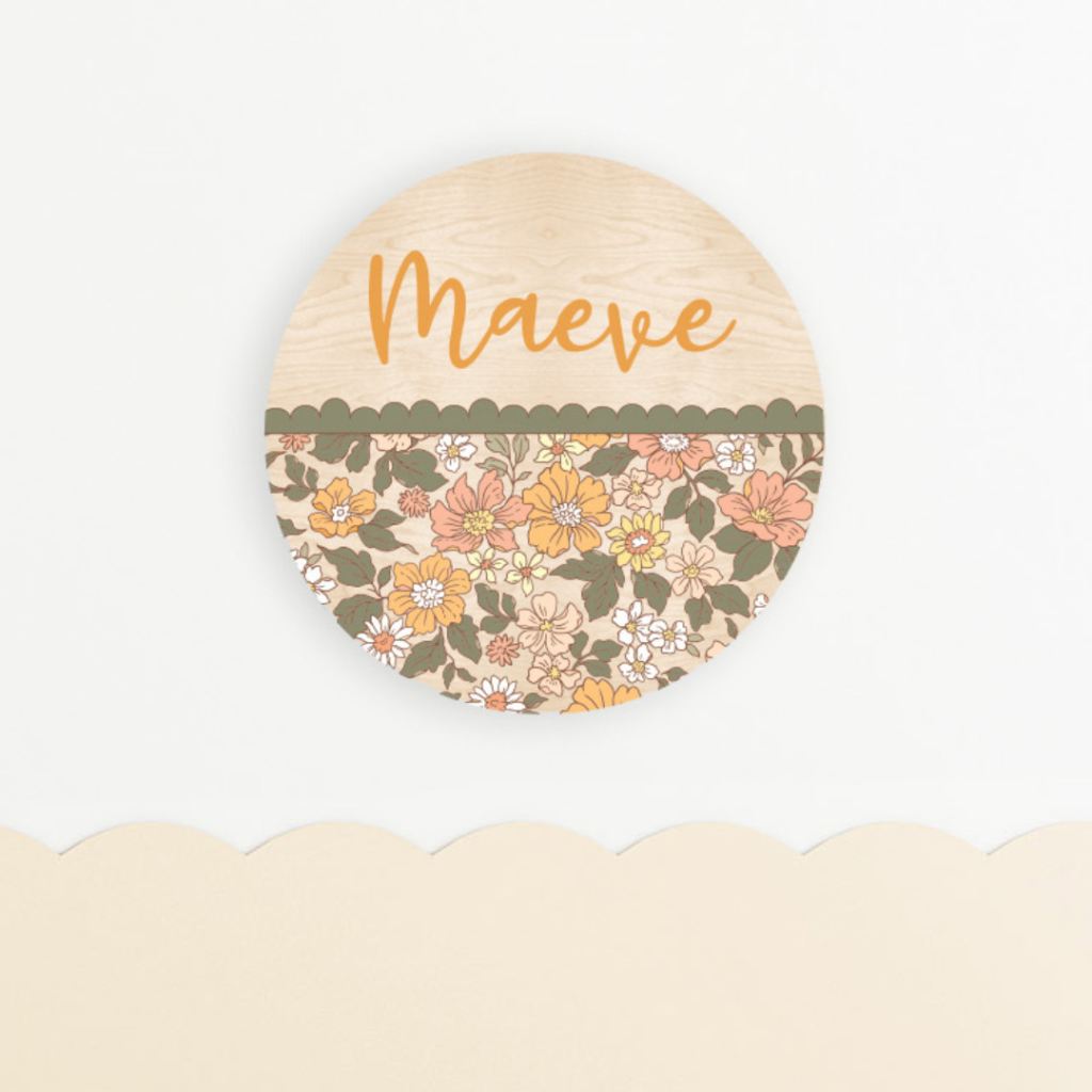 Floral Round Name Sign | CraftCuts.com