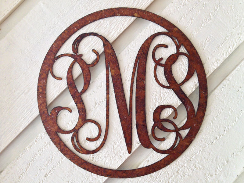 Rustic Metal Vine Monogram - Rusty Letter | Craftcuts.com