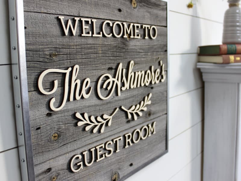 Custom Reclaimed Wood Welcome Sign | CraftCuts.com