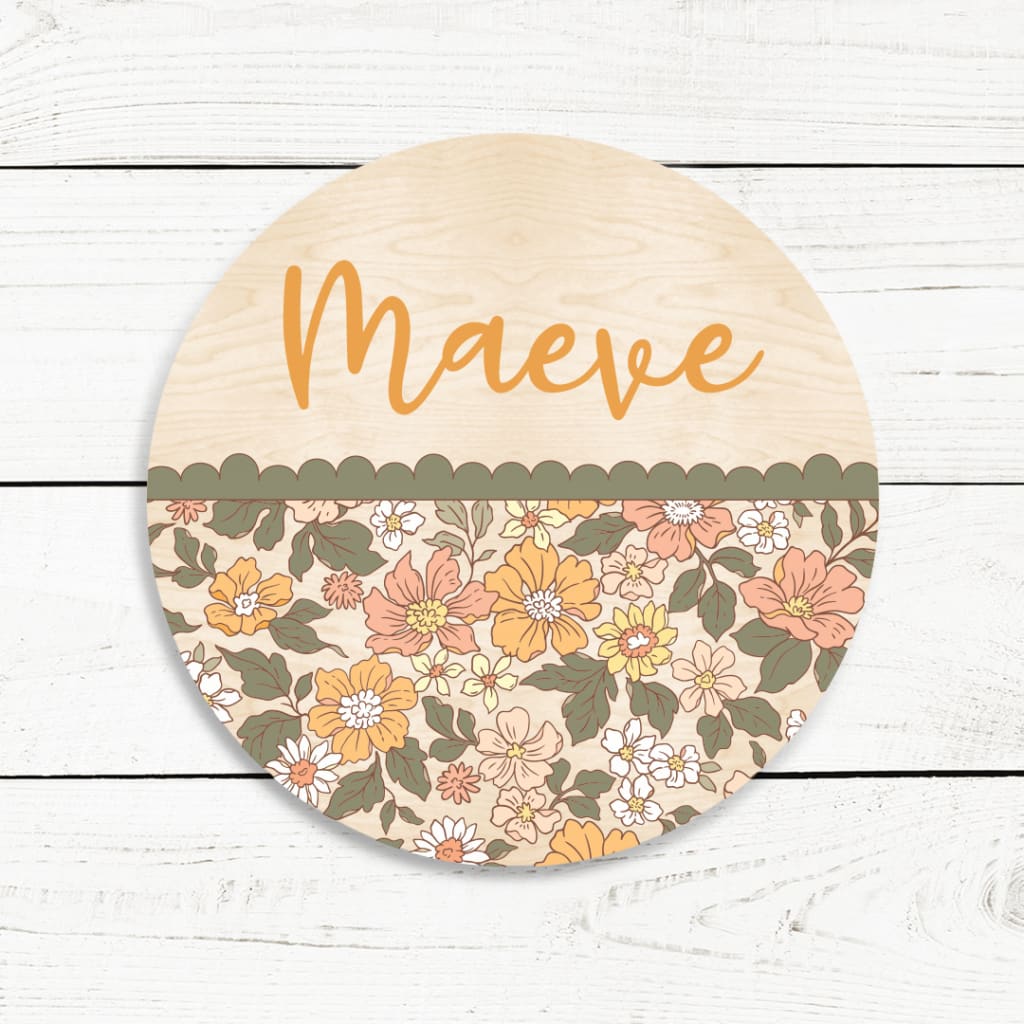 Floral Round Name Sign | CraftCuts.com