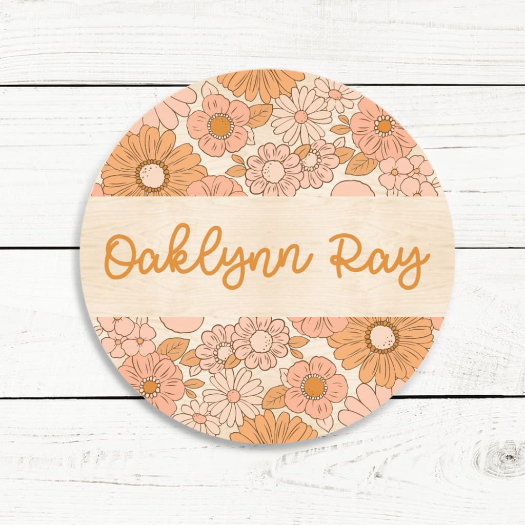 Retro Flower Round Name Sign | CraftCuts.com