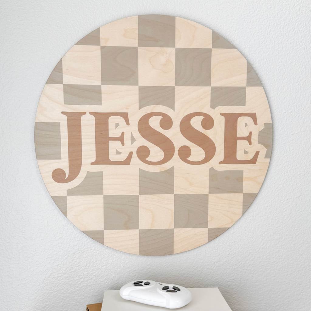 Green Checkered Name Sign | CraftCuts.com