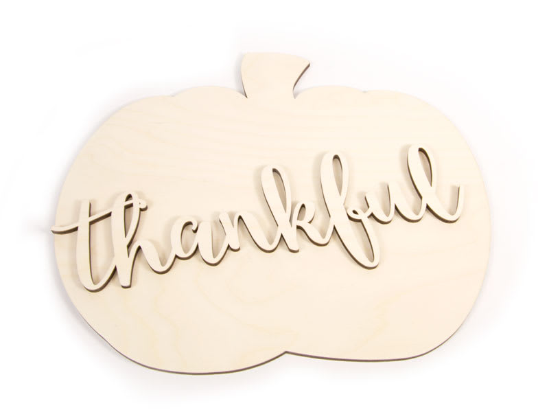 Thankful Pumpkin Wood Kit - DIY Fall Decor | Craftcuts.com