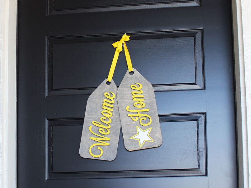 Door Tag Wreath Kit - Oversized Wooden Tags