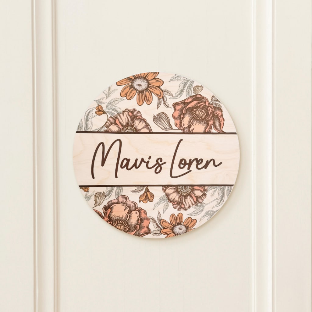 Wildflower Round Name Sign | CraftCuts.com