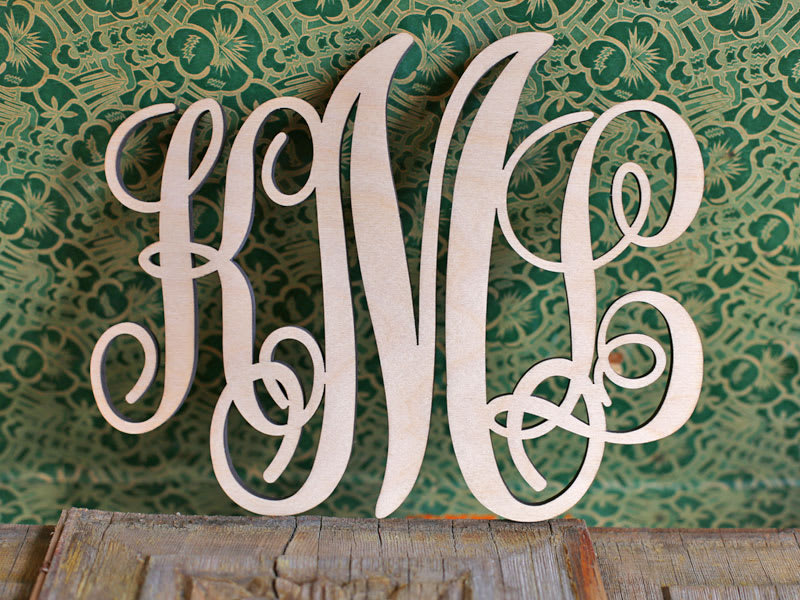 Entwine Monogram | Wood Entwine Monogram | Wreath Monogram