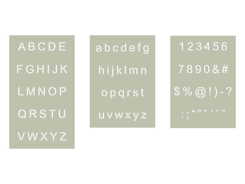 Arial Alphabet Stencil Set | Woodland Manufacturing