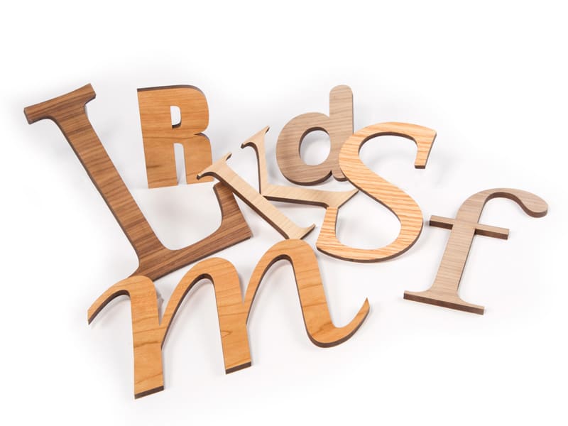 Veneer Hardwood Letter - Alder, Oak, Cherry, Walnut Signs | Woodland ...