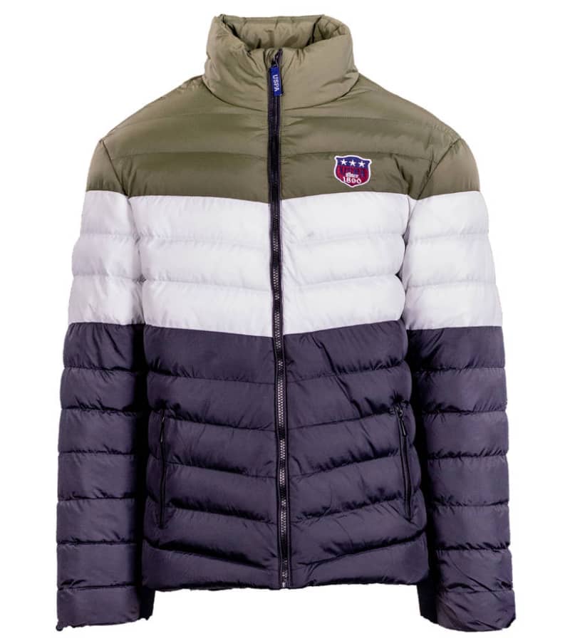 Men's Panelled Puffer Jacket | Flook