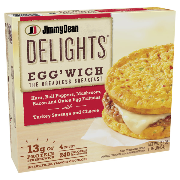 Jimmy Dean Delights Egg’wich With Ham Bell Peppers Mushroom Bacon & Onion