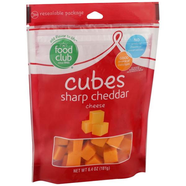 Food Club Sharp Cheddar Cheese Cubes | Fig App