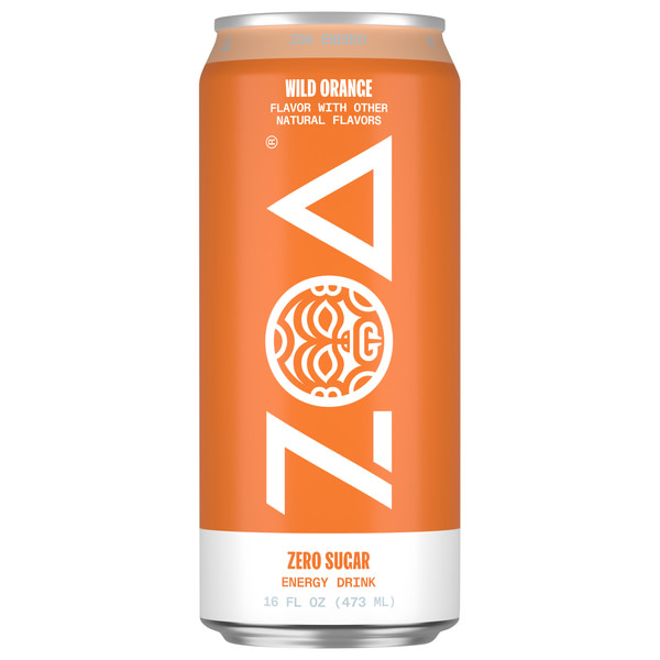 Zoa Zero Sugar Wild Orange Healthy Warrior Energy Drink