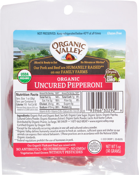 Organic Valley Uncured Organic Pepperoni | Fig App