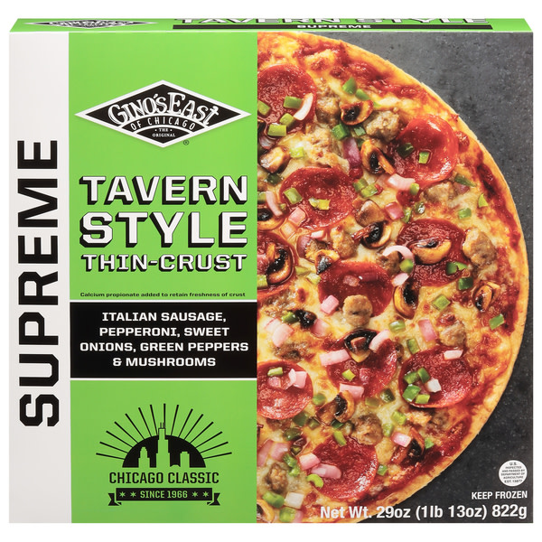 Ginos East Tavern Style Thin-Crust Supreme Pizza | Fig App