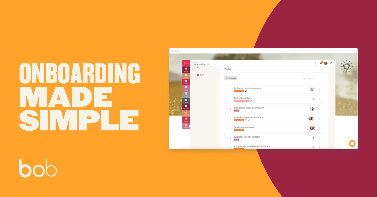 Onboarding automation using task lists | HiBob