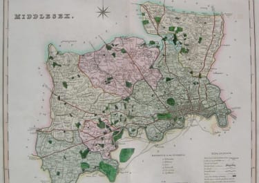 Antique maps of British Isles Middlesex at maphouse by Micheal Jennings.