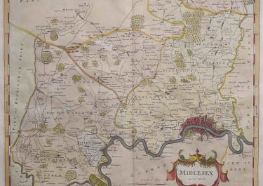 Antique maps of British Isles Middlesex at maphouse by Micheal Jennings.