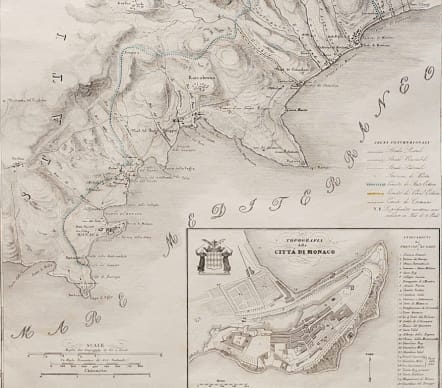 MONACO MONTE CARLO CARTA TOPOGRAPHICA DEL PRINCIPATO DI MONACO ...