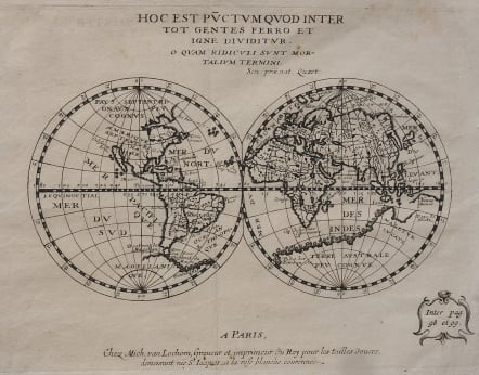 RARE WORLD MAP BY BRIET 1648 || Michael Jennings Antique Maps and Prints