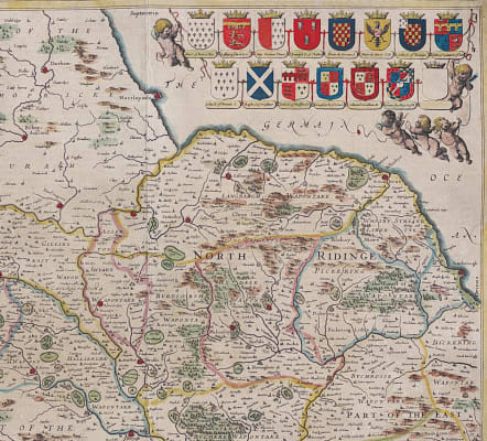 JANSSON'S DECORATIVE MAP OF NORTH RIDINGS YORKSHIRE || Michael Jennings ...