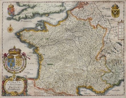 MERIAN MAP OF FRANCE AFTER BLAEU 1640 || Michael Jennings Antique Maps ...