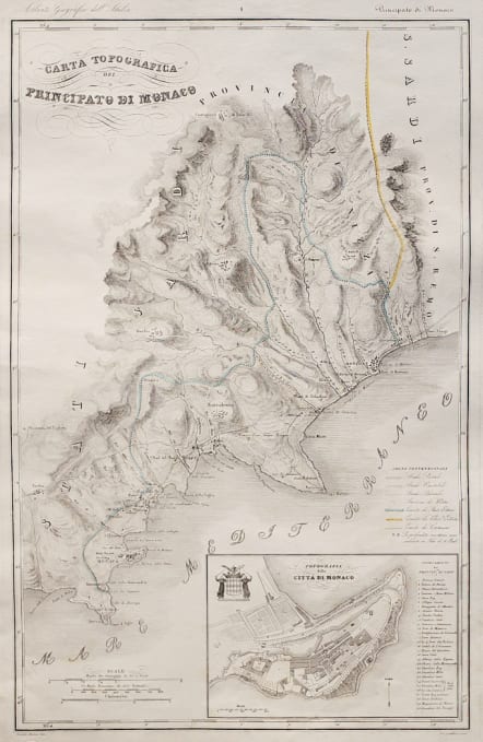 MONACO MONTE CARLO CARTA TOPOGRAPHICA DEL PRINCIPATO DI MONACO ...