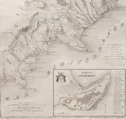 MONACO MONTE CARLO CARTA TOPOGRAPHICA DEL PRINCIPATO DI MONACO ...
