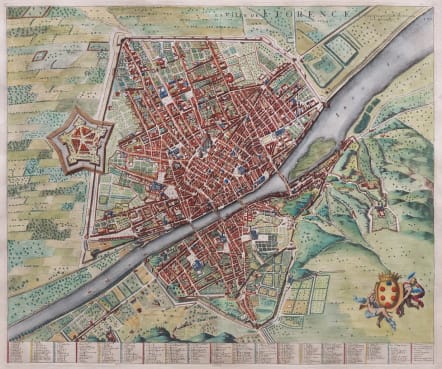 BLAEU SUPERB PLAN OF FLORENCE PUBLISHED MORTIER 1704 || Michael ...