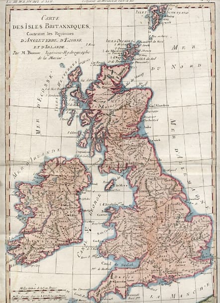 CARTE DES LISLES BRITTANIQUES || Michael Jennings Antique Maps and Prints