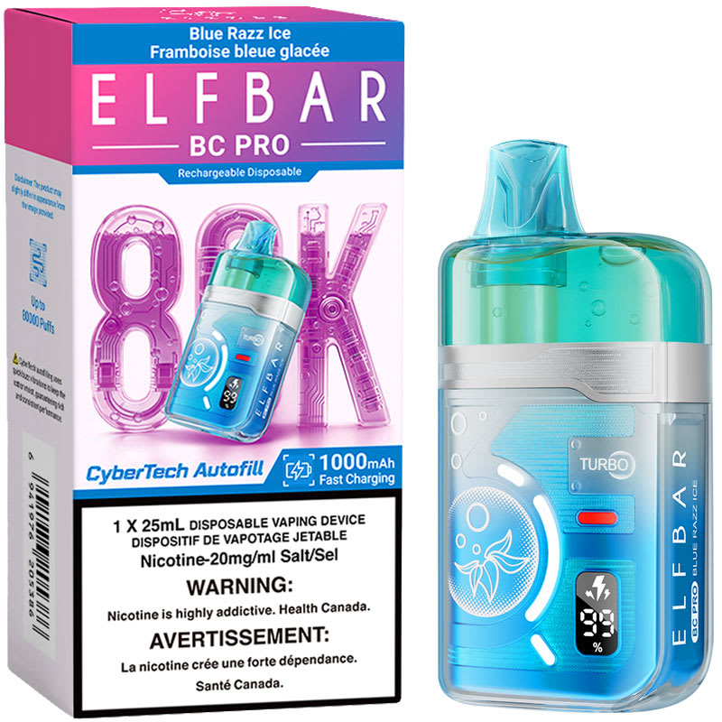 Vape jetable Elfbar BC Pro 80K : Blue Razz Ice (25 ml) | 180 Smoke