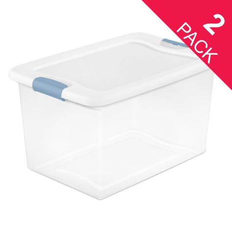 Caja de plástico transparente con tapa 61 litros