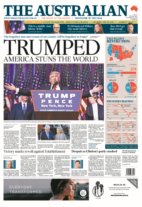 Newspaper front pages: Trumpageddon - AdNews