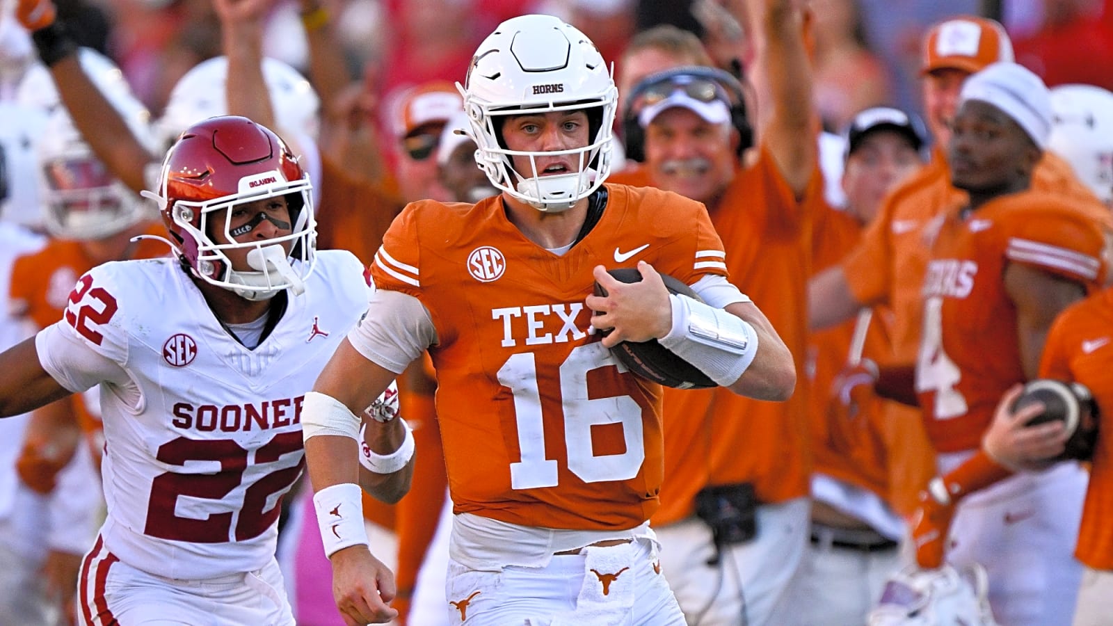 Texas Longhorns Shock Oklahoma Sooners In Red River Rivalry | Yardbarker