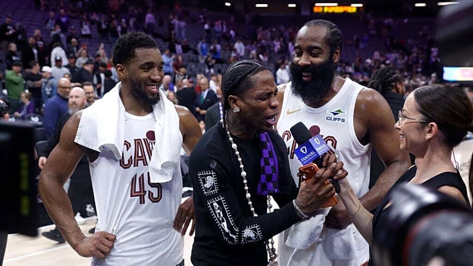 Travis Scott randomly crashes James Harden and Donovan Mitchell’s post ...