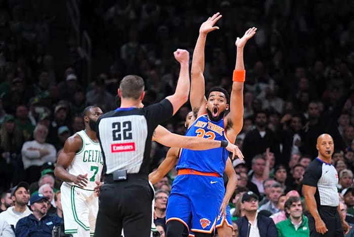 Knicks’ Karl-Anthony Towns discusses need to adjust to Celtics ...